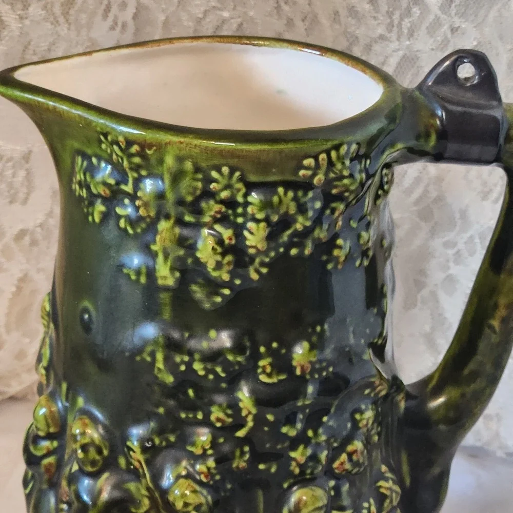 Sarreguemines | Dining | French Green White Majolica Beer Pitcher ...
